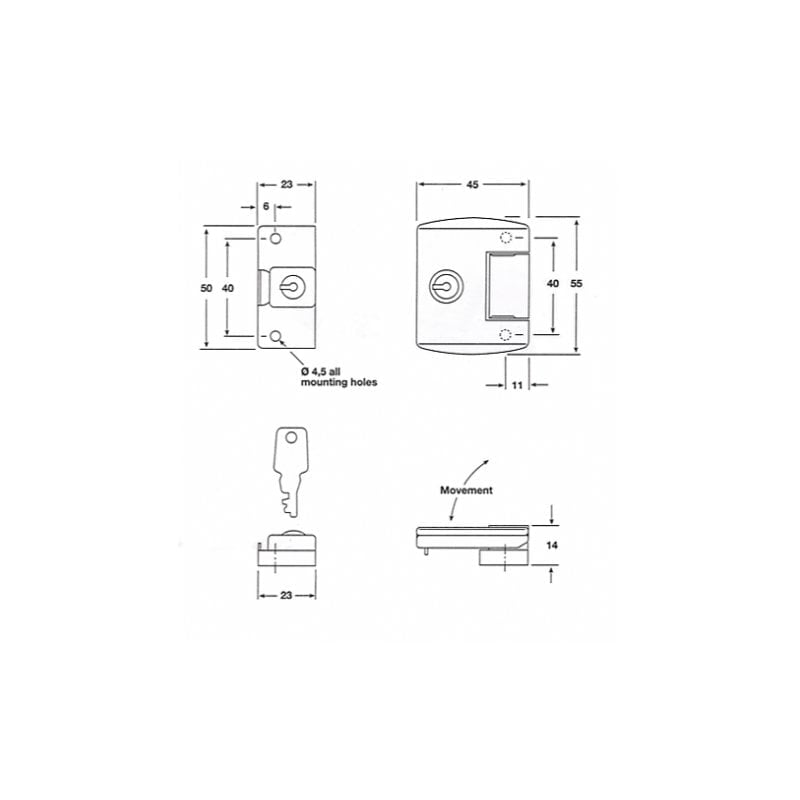 Surface Toggle Latch Nickel - Venture Products