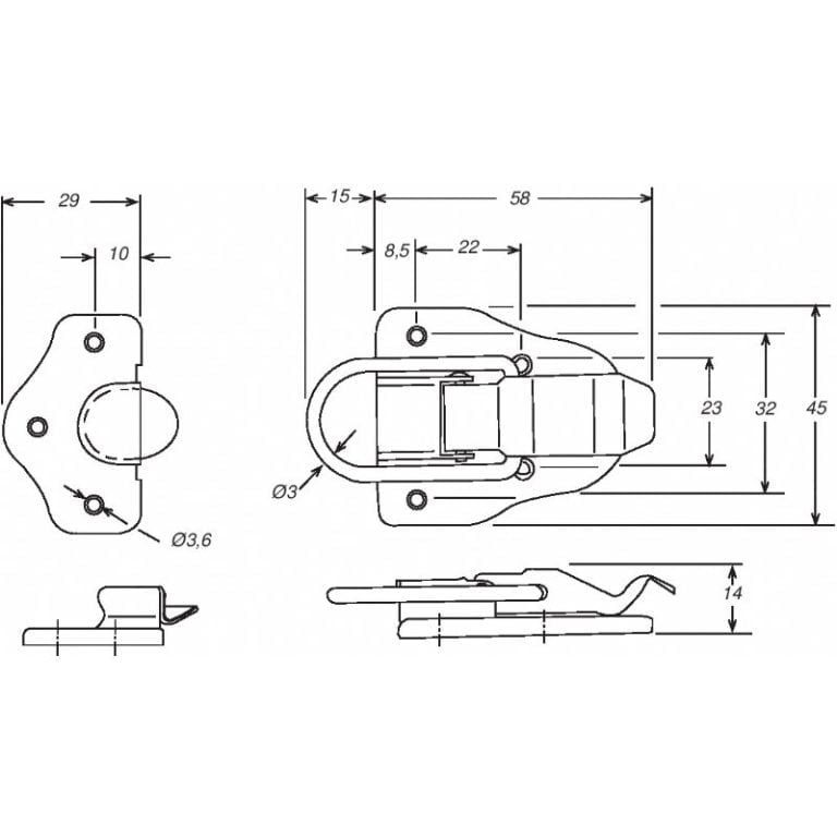 Surface Toggle Latch Classic Nickel - Venture Products