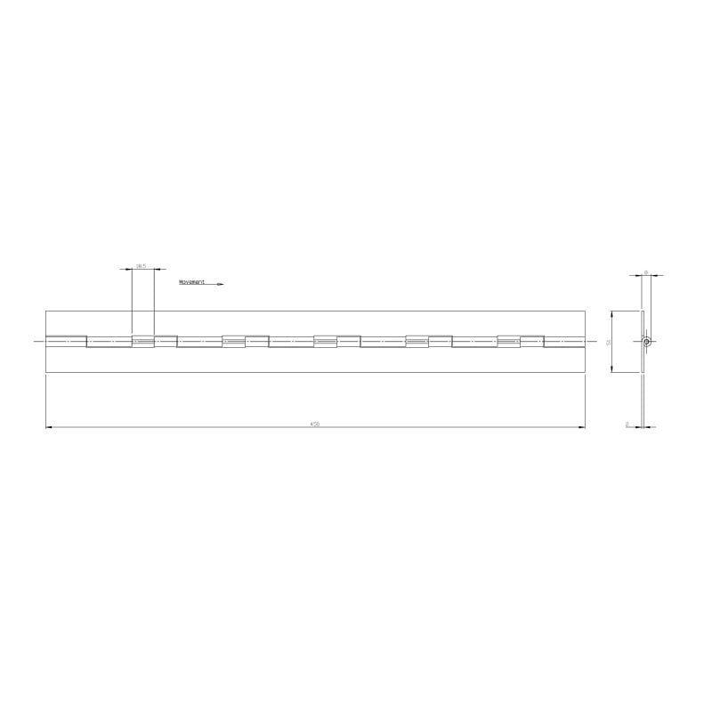 Alumimiun 2mm Slideing Hinge With 3mm Pin - Venture Products
