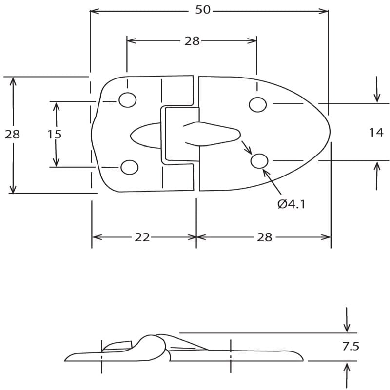 Back Stay Hinge Tear Hinge Nickel - Venture Products