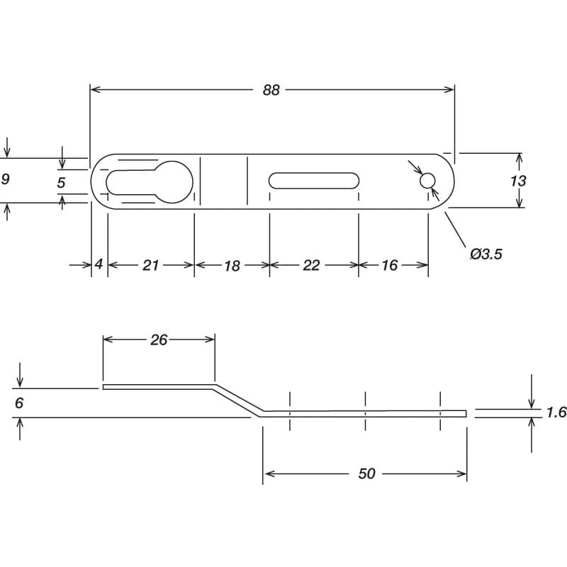 Frame Mounting Bracket Slotted 6.5mm Lift Art Space - Venture Products