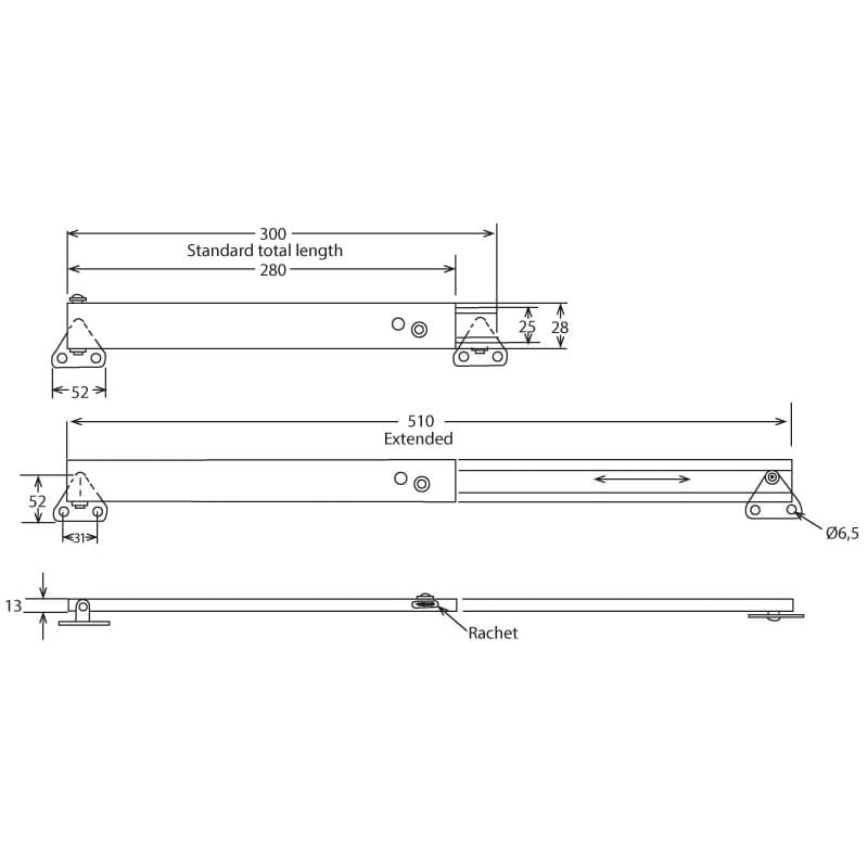 Standard Lid Stay Zinc Yellow - Venture Products