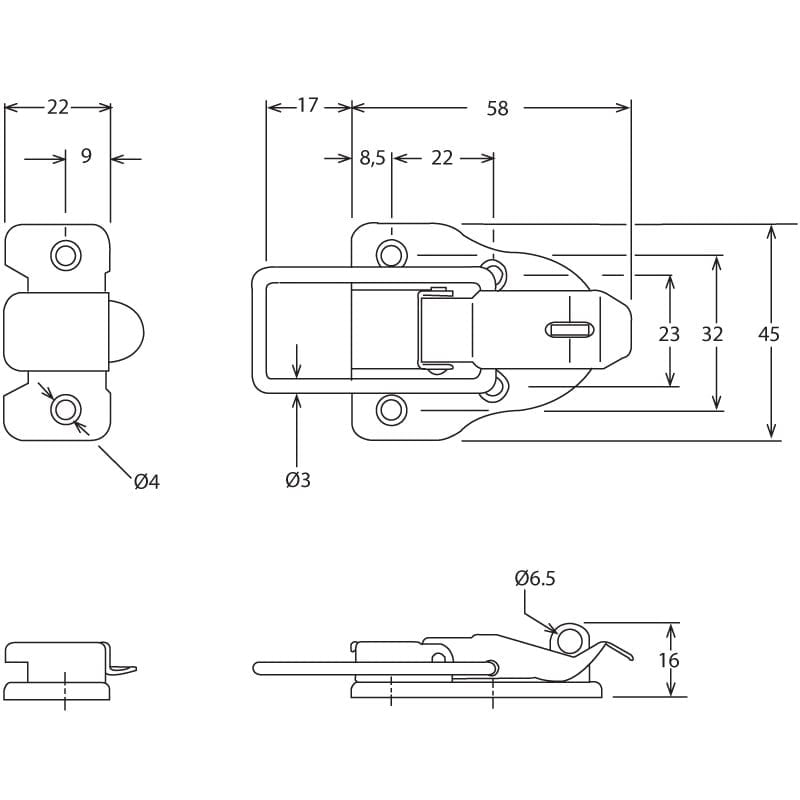Surface Toggle Latch Standard Locking Nickel - Venture Products