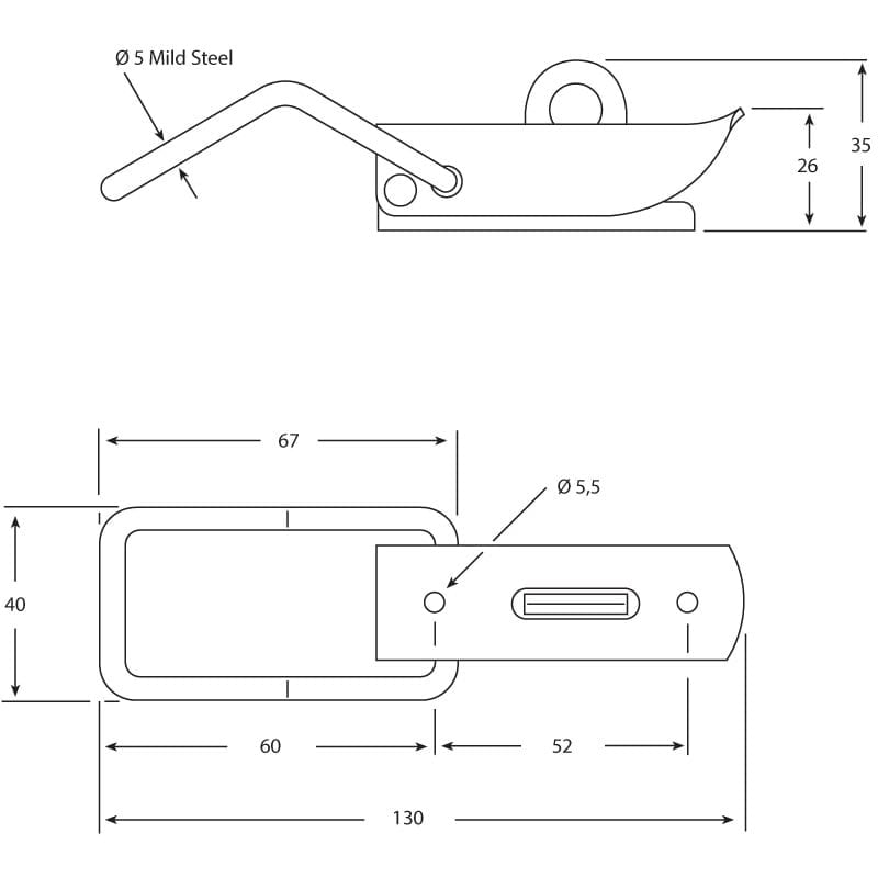 Toggle Latch Locking Zinc White - Venture Products